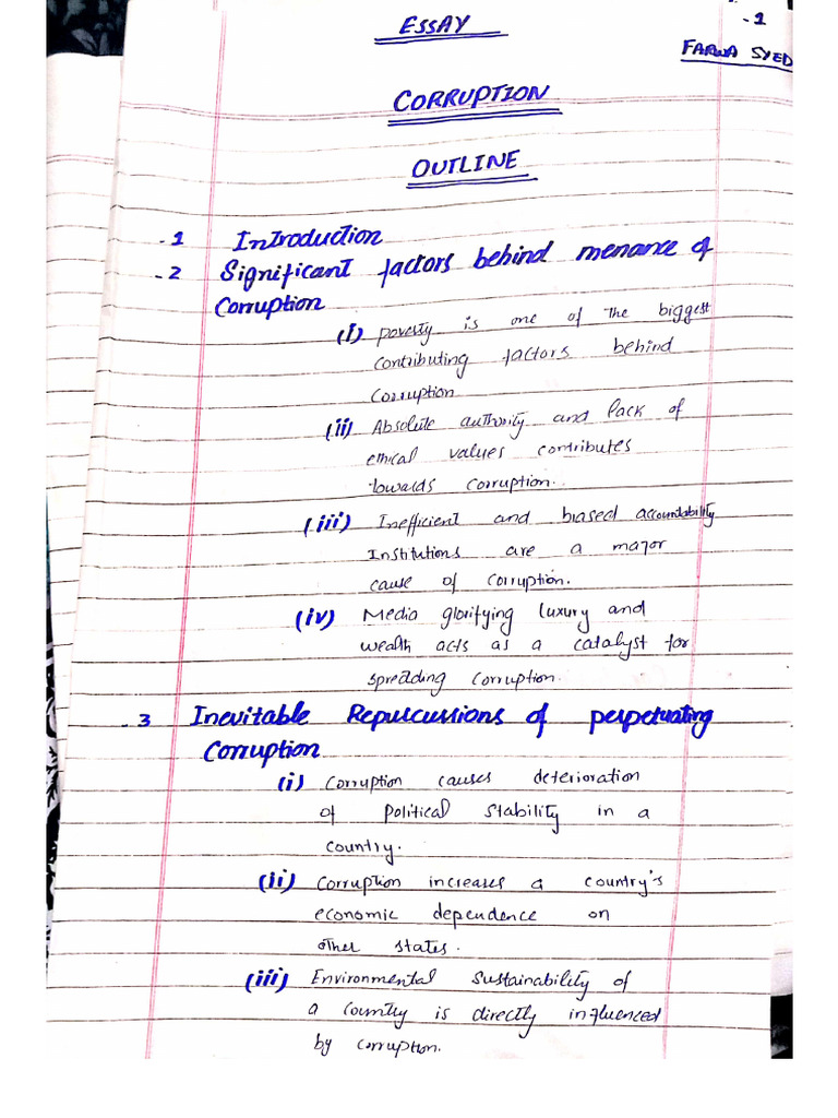 Corruption Essay by Farwa Syed | PDF