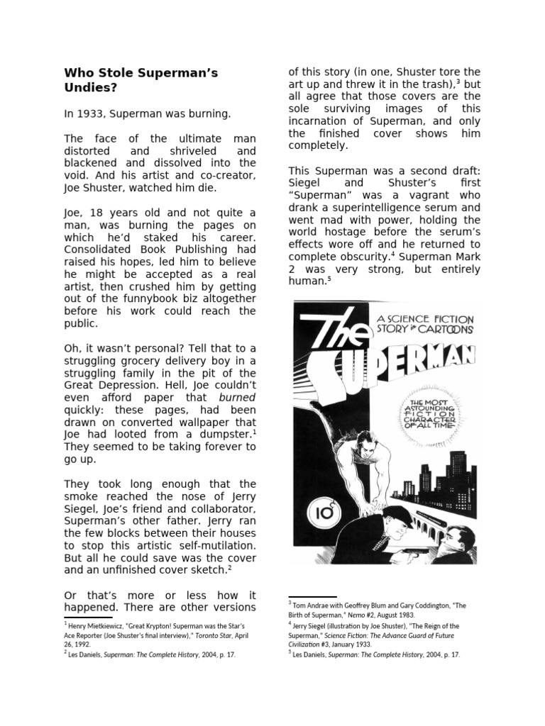 Who Stole Superman's Undies Title Essay | PDF | Superman | Batman