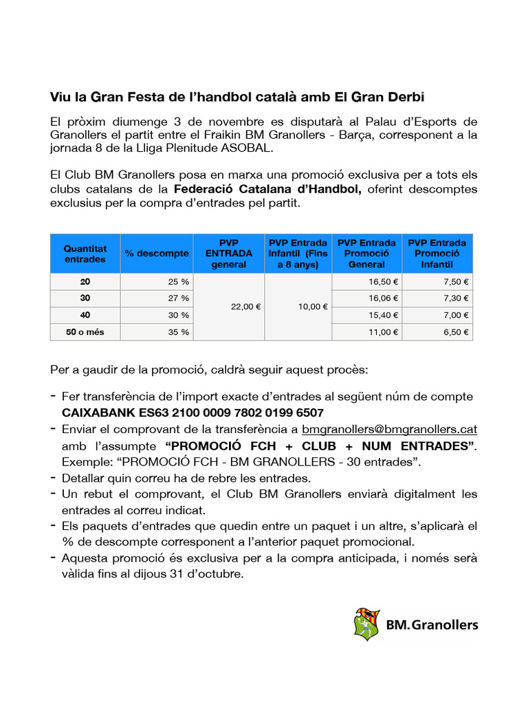 ELGRANDERBI PROMOCIOě FCH | PDF