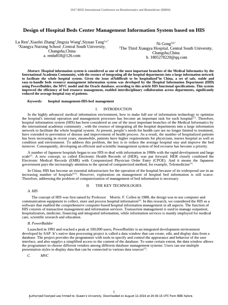 Design of Hospital Beds Center Management Information System Based On ...