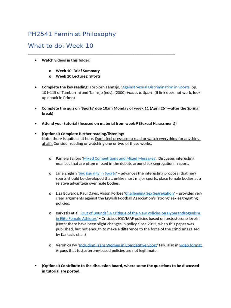 What to do week 10 (2) | PDF