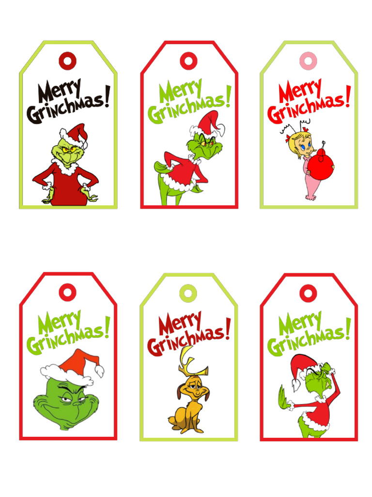 Grinch Christmas Gift Tags Without From | PDF