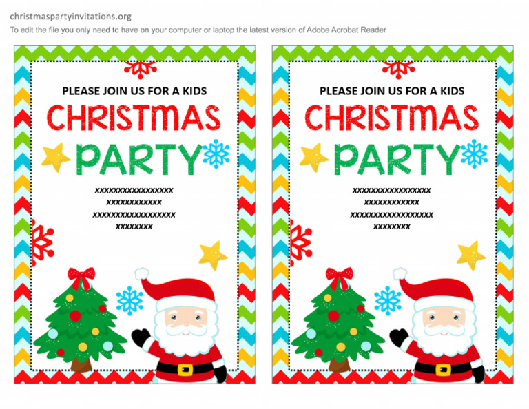 Kids Christmas Party Invitations 2 | PDF