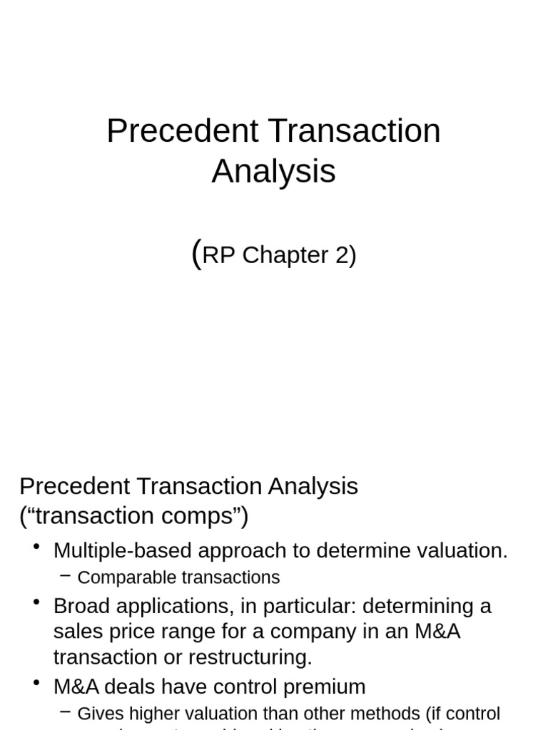 08 Lecture PrecedentTransactions | PDF | Stocks | Mergers And Acquisitions