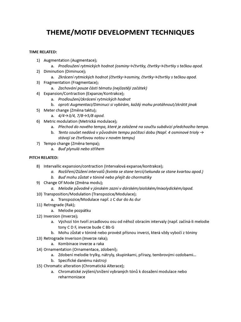 Motif Development | PDF