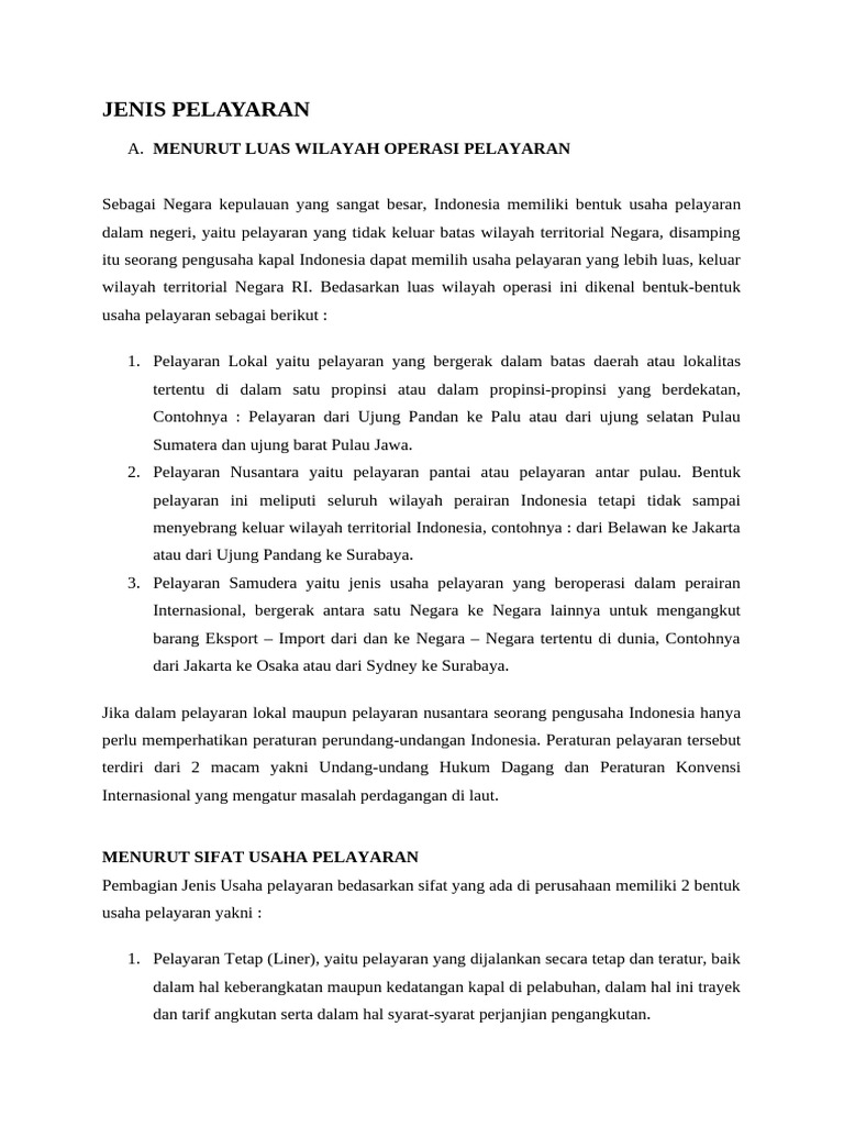 JENIS PELAYARAN | PDF