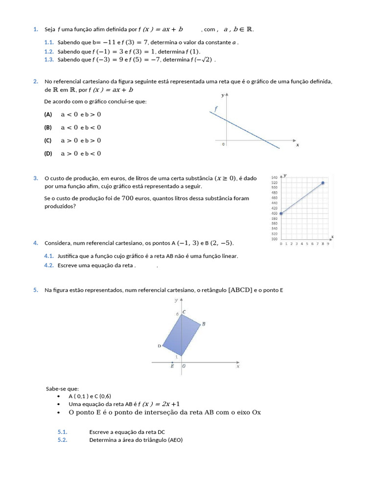 9º Ficha Funções - Afim | PDF