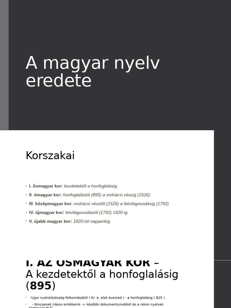 A Magyar Nyelv Eredete | PDF