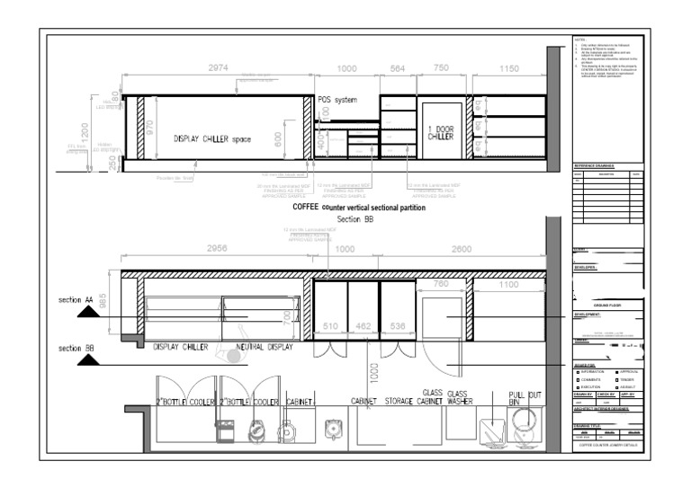 Coffe Counter Joiner Details1 | PDF | Building Engineering | Decorative ...