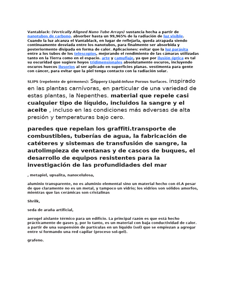 Vantablack: Absorción y Aplicaciones | PDF