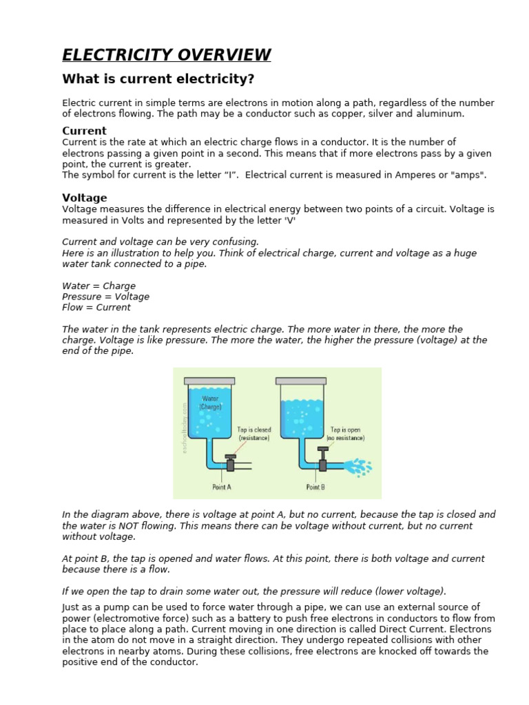 ELECTRICITY OVERVIEW | PDF | Series And Parallel Circuits | Electric Current