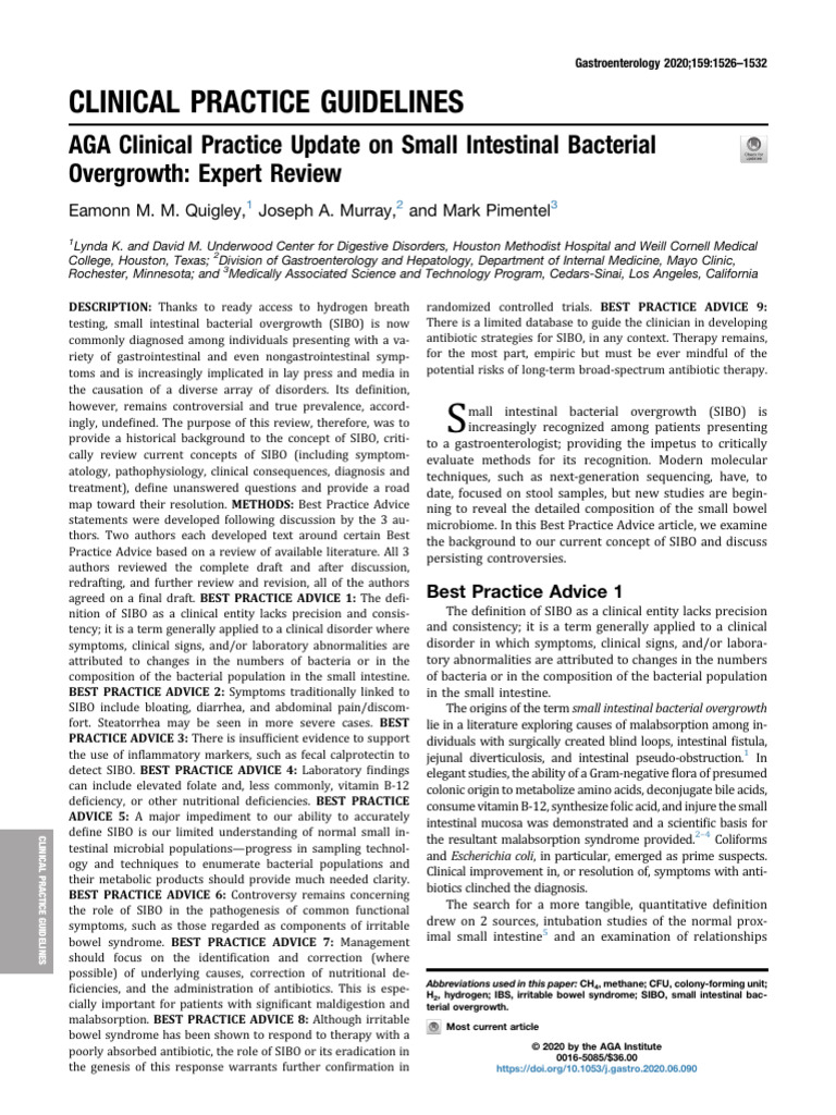 Sibo | PDF | Irritable Bowel Syndrome | Clinical Medicine