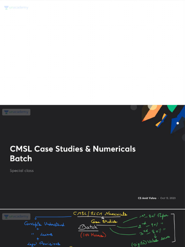 CMSL Case Studies Numericals Batch With Anno | PDF