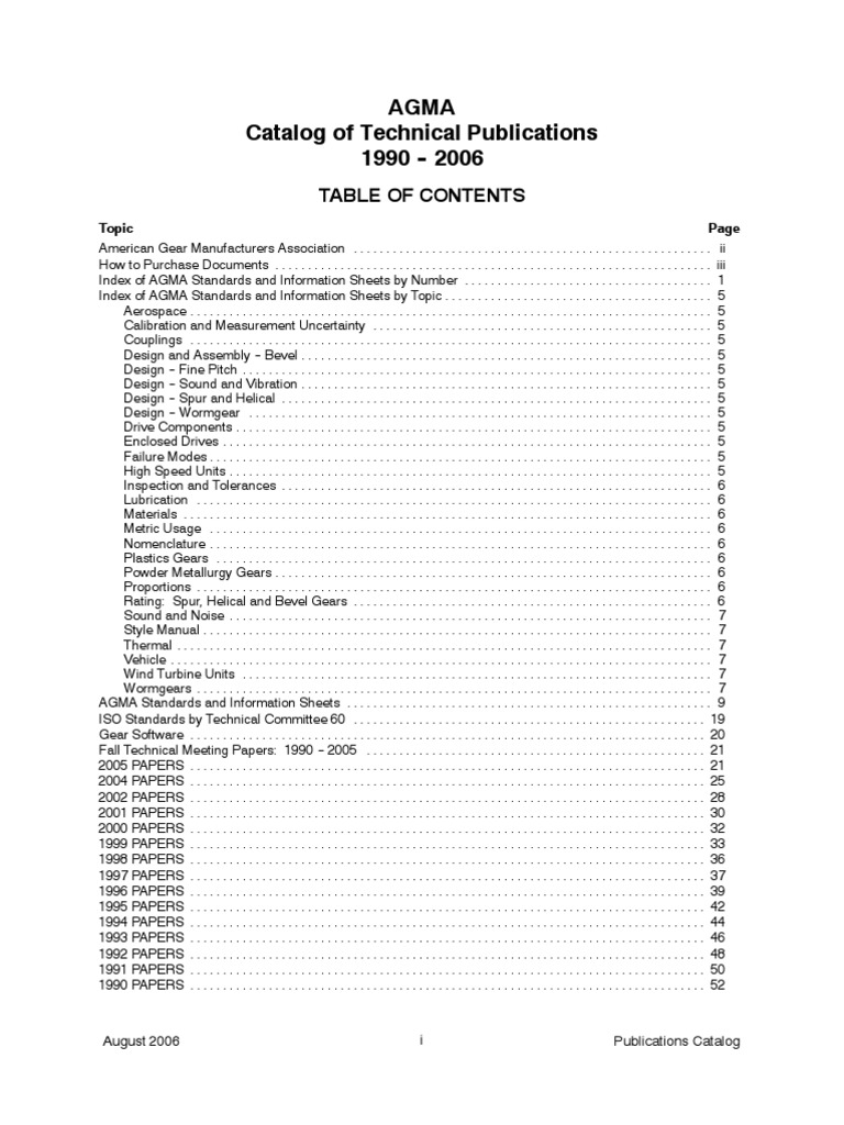 Agma Catalog | PDF | Gear | Calibration