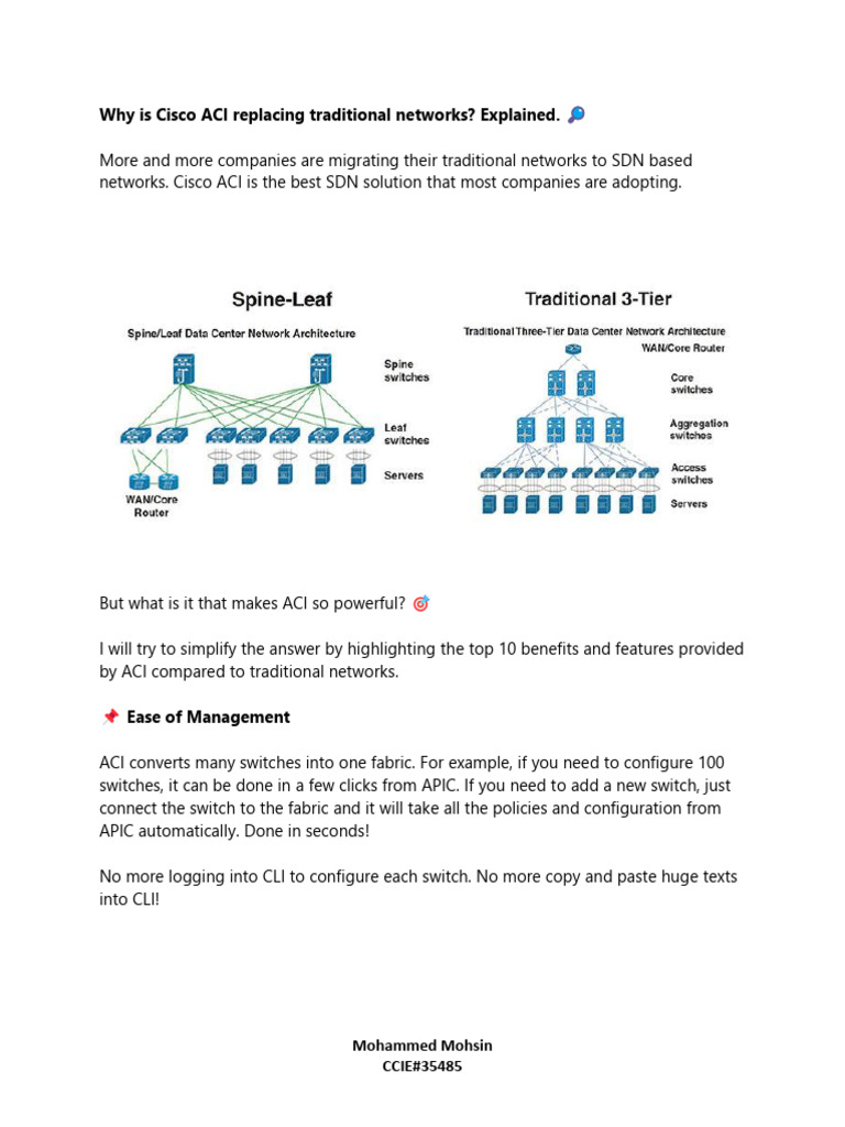 Why Is Cisco ACI Replacing Traditional Networks | PDF | Computing | Software