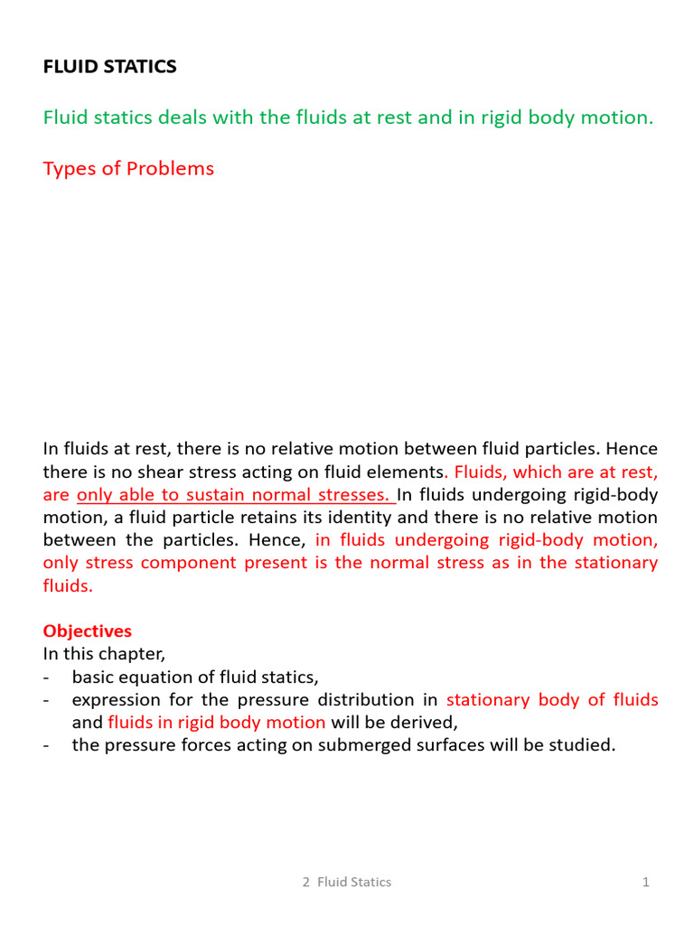 ZME303 2 Fluid Statics - 2 | PDF | Buoyancy | Pressure