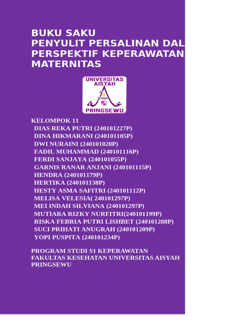 Buku Saku Penyulit Persalinan | PDF