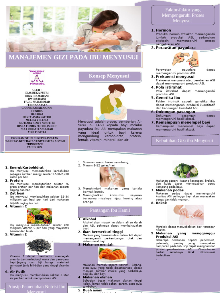 Leaflet Manajemen Gizi Ibu Menyusui | PDF