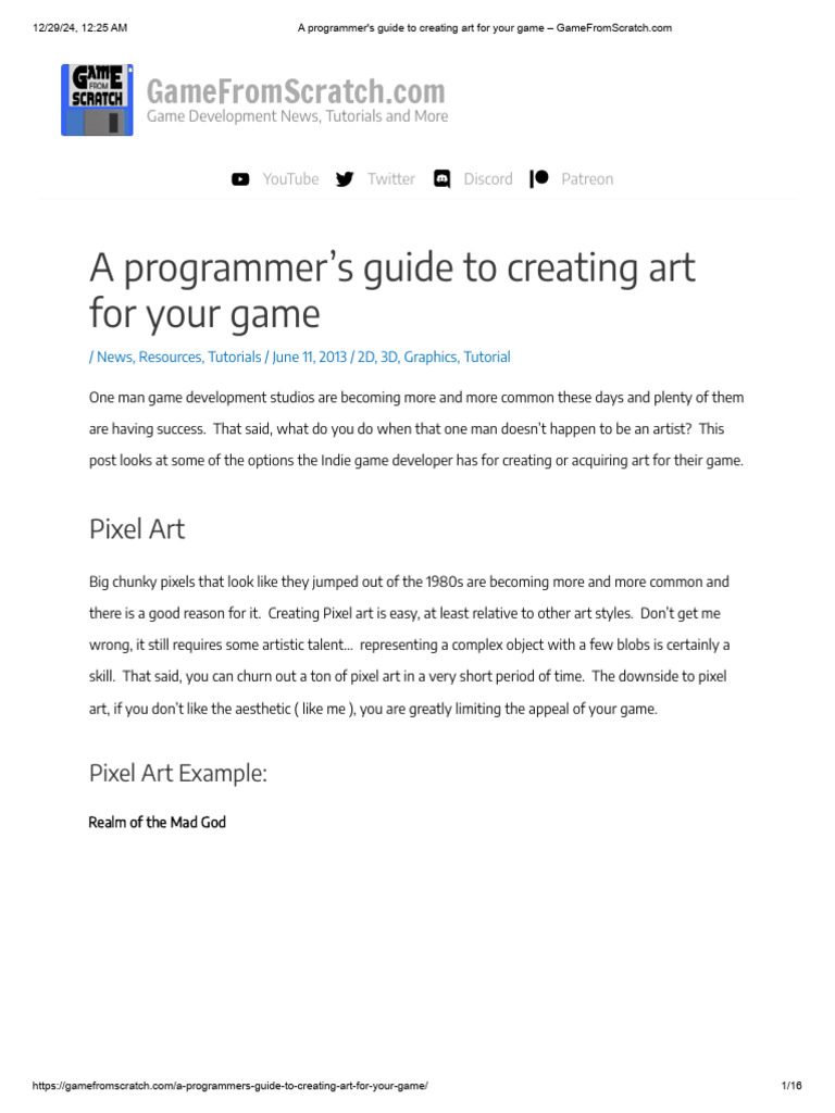 A Programmer's Guide To Creating Art For Your Game | PDF | Adobe Illustrator | 3 D Computer Graphics