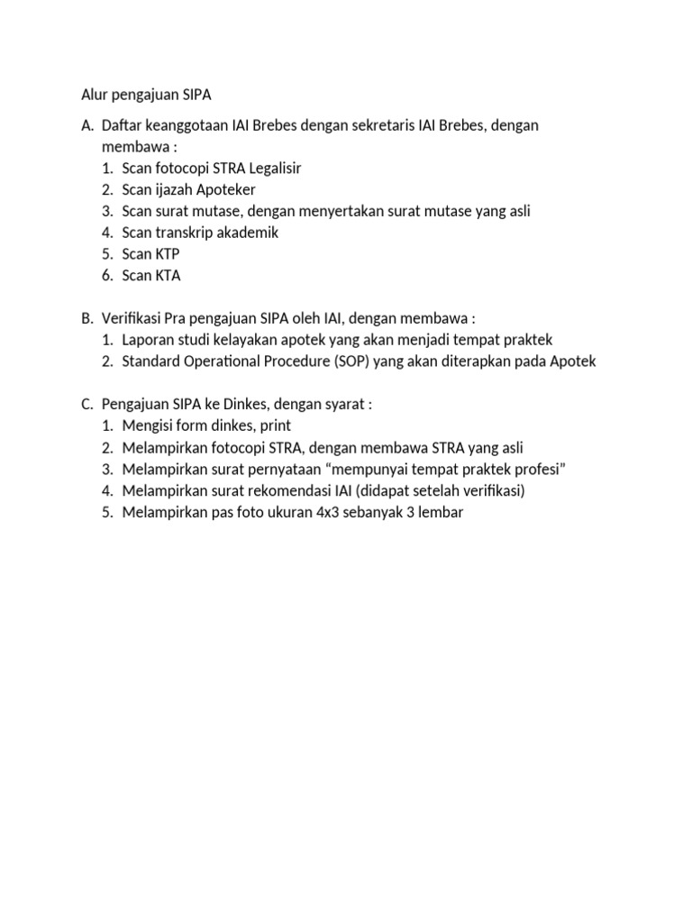 Alur Pengajuan SIPA | PDF