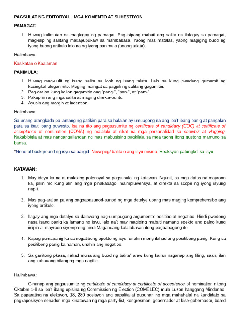 PAGSULAT-NG-EDITORYAL | PDF