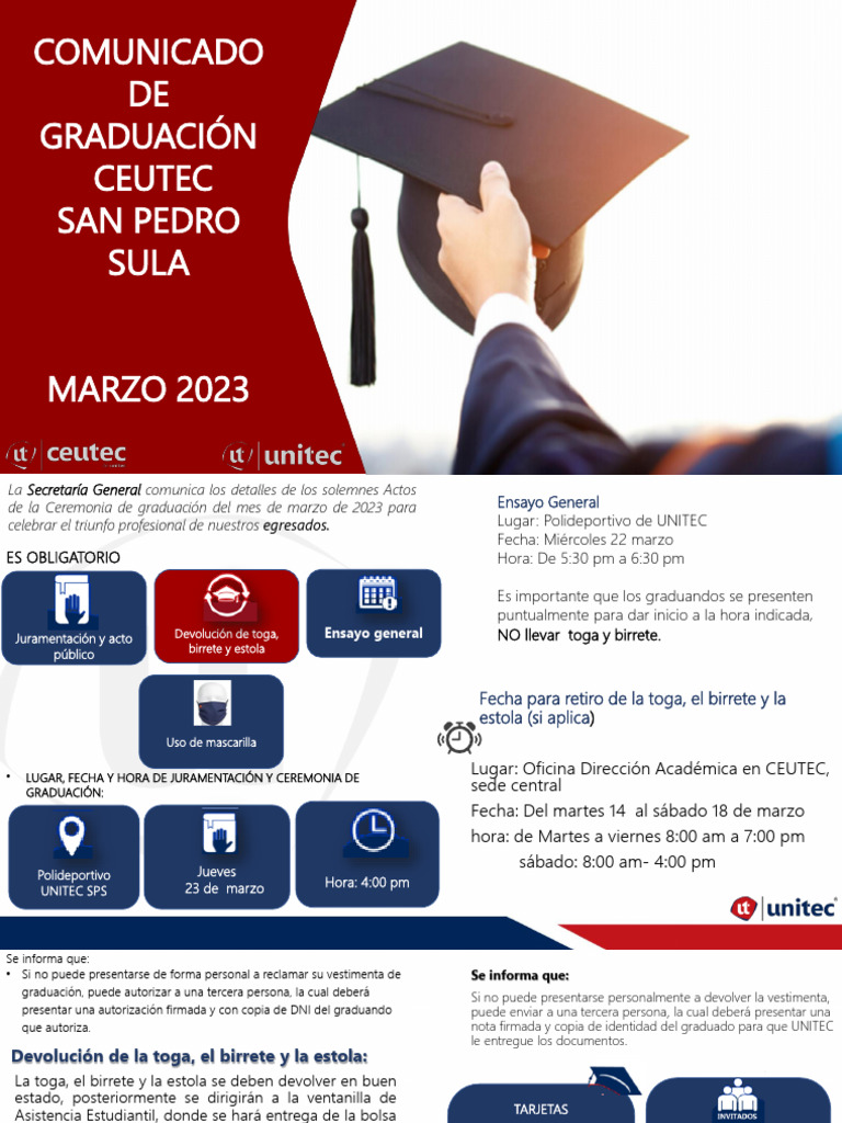 Detalles de Graduación CEUTEC 2023 | PDF