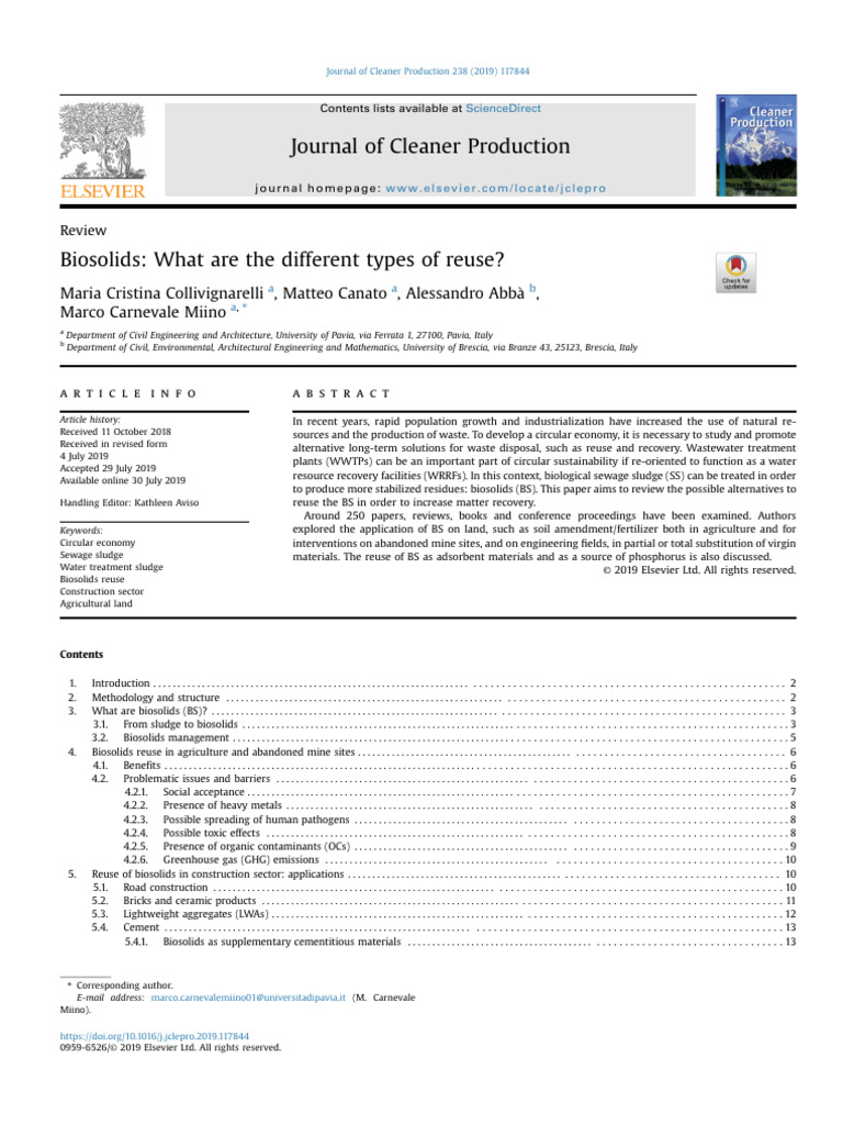 Biosolids What are the different types of reuse | PDF | Sewage ...