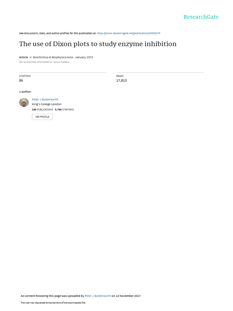 Dixonplots | PDF | Enzyme Inhibitor | Chemical Kinetics