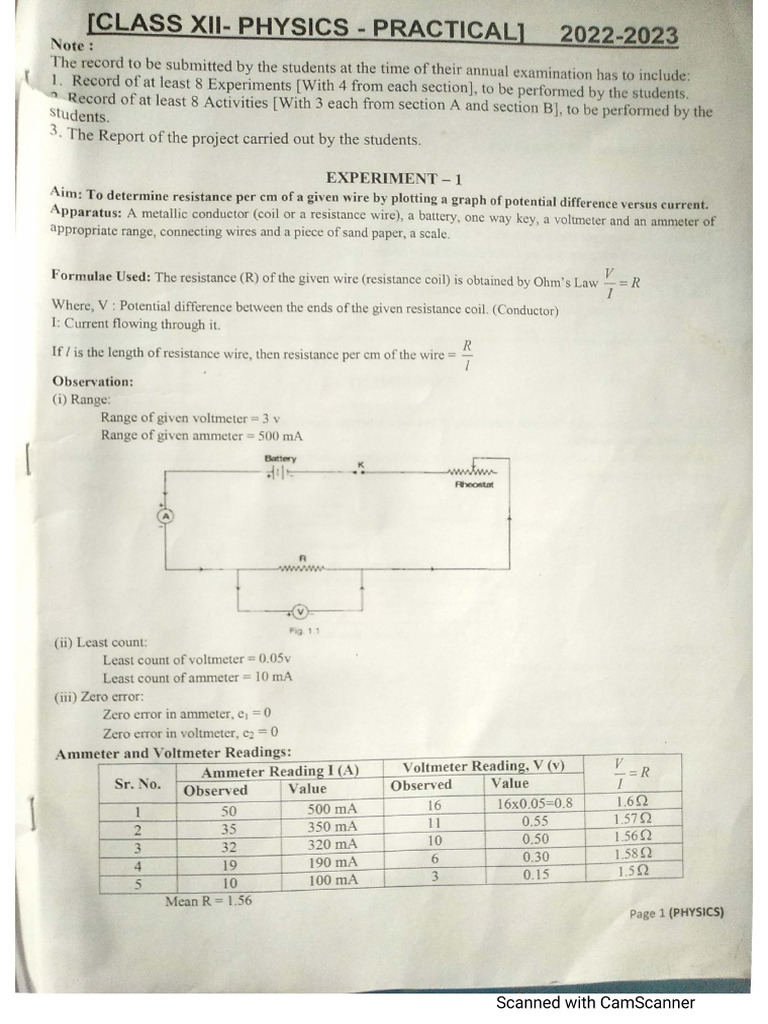 Physics Practical Material | PDF