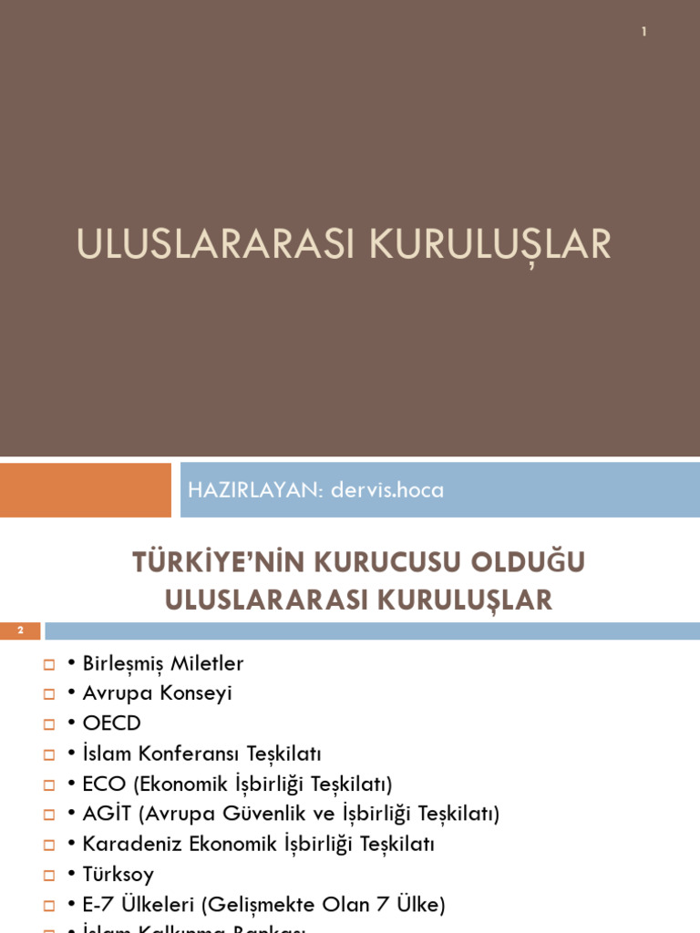 Uluslararasi Kuruluşlar 2022 | PDF