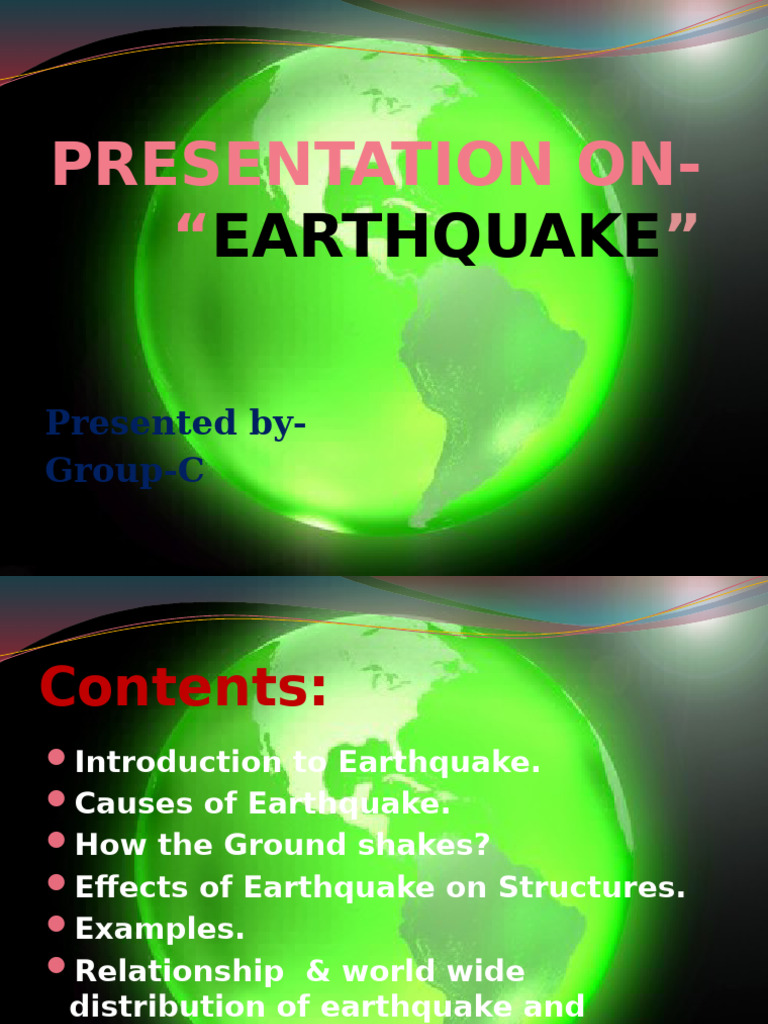 EARTHQUAKE. Presentation | PDF