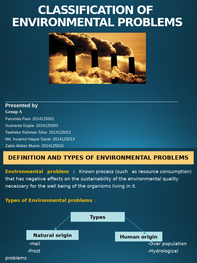 Classification of Environmental Problems (Final) | PDF | Environmental ...
