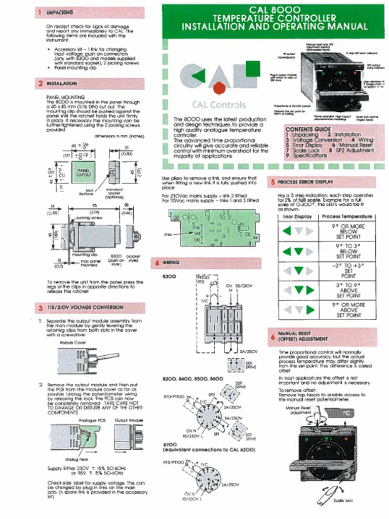 CAL 8000 Full Manual | PDF
