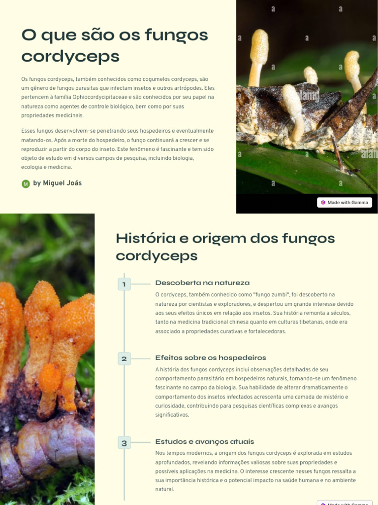 O Que Sao Os Fungos Cordyceps | PDF | Fungo | Humano