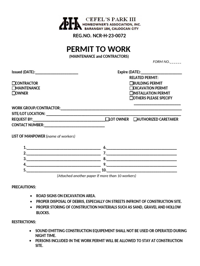WORK PERMIT 2024 | PDF
