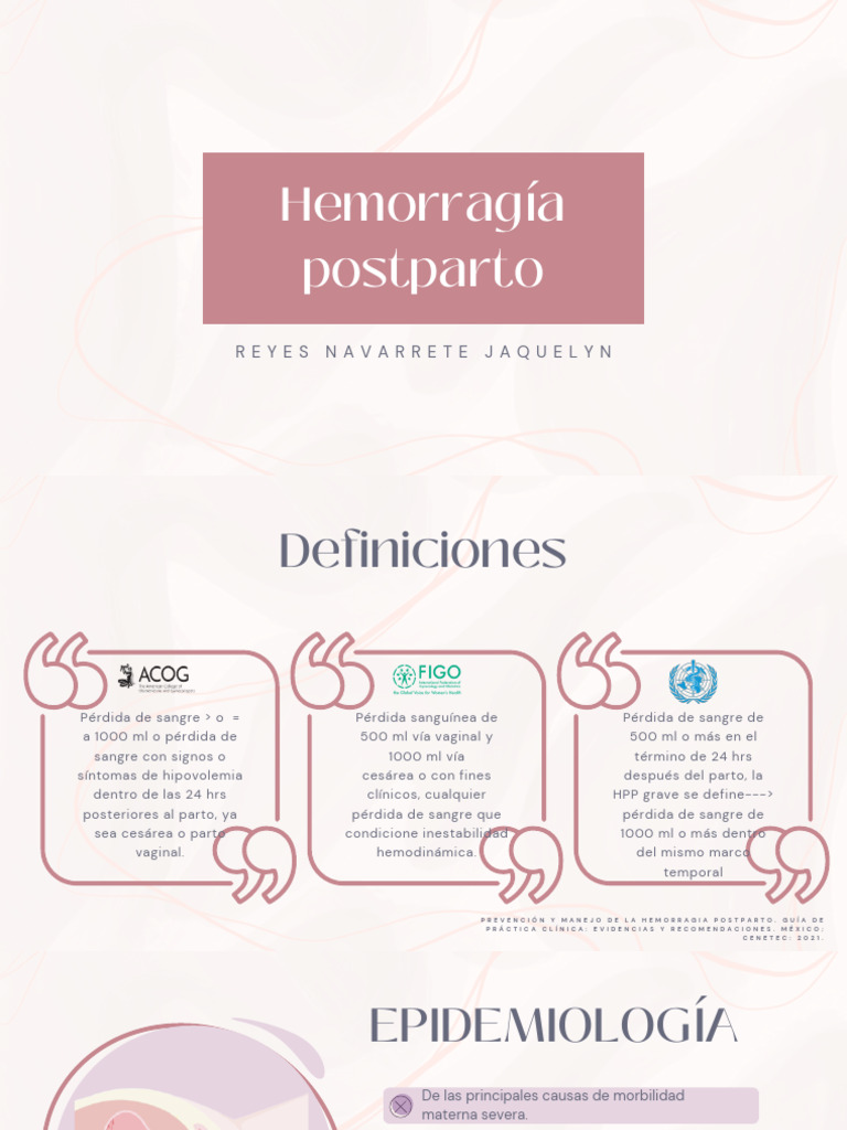 Hemorragia Postparto - Jaqui | PDF | Especialidades Medicas | Medicina CLINICA
