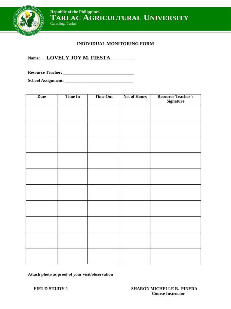 Individual-Monitoring-Form | PDF