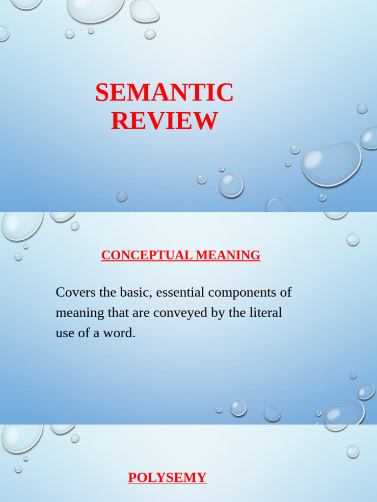 Review - Semantic Theory | PDF