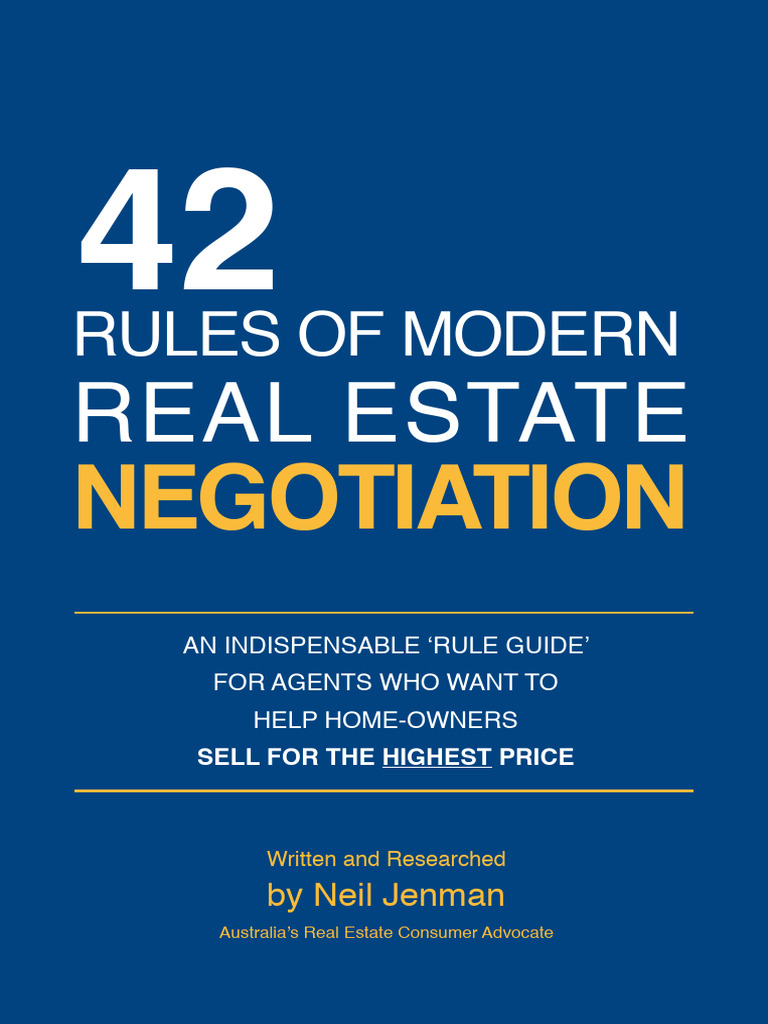 Negotiation Rules for Real Estate Agents | PDF | Auction | Prices