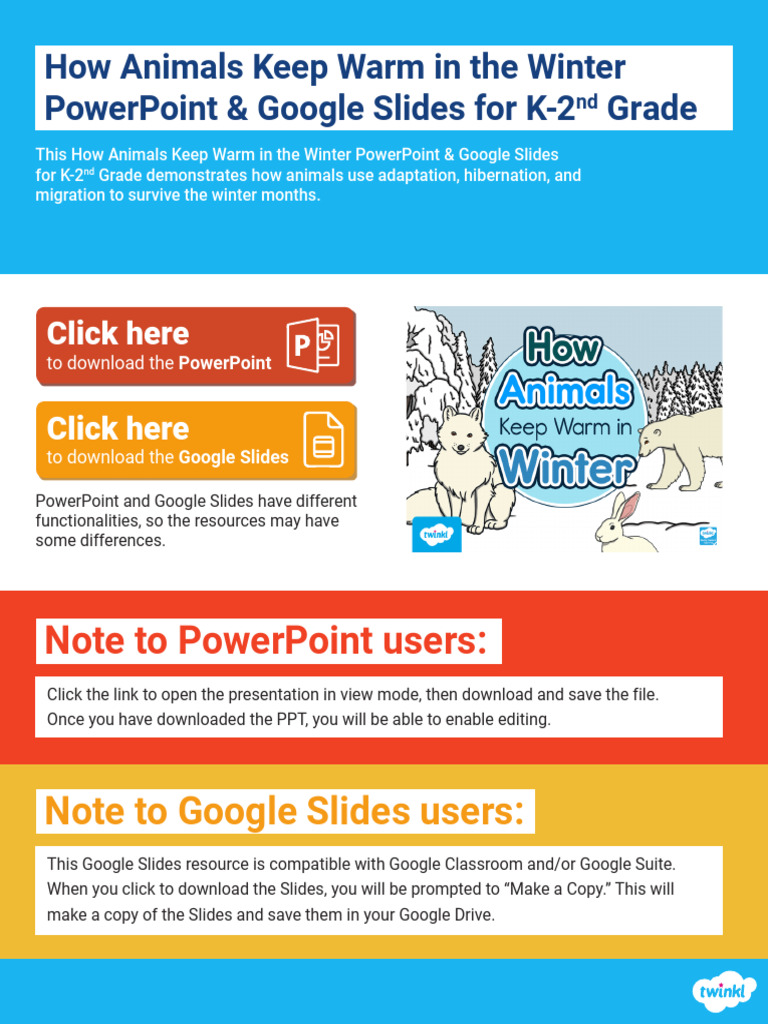 Guidance US-T-2548959-How-Animals-Keep-Warm-in-Winter-PowerPoint | PDF