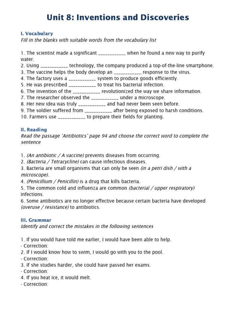 3.unit 8 - Vocabulary, Reading, Grammar | PDF