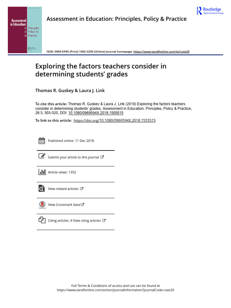 Exploring The Factors Teachers Consider in Determining Students Grades ...