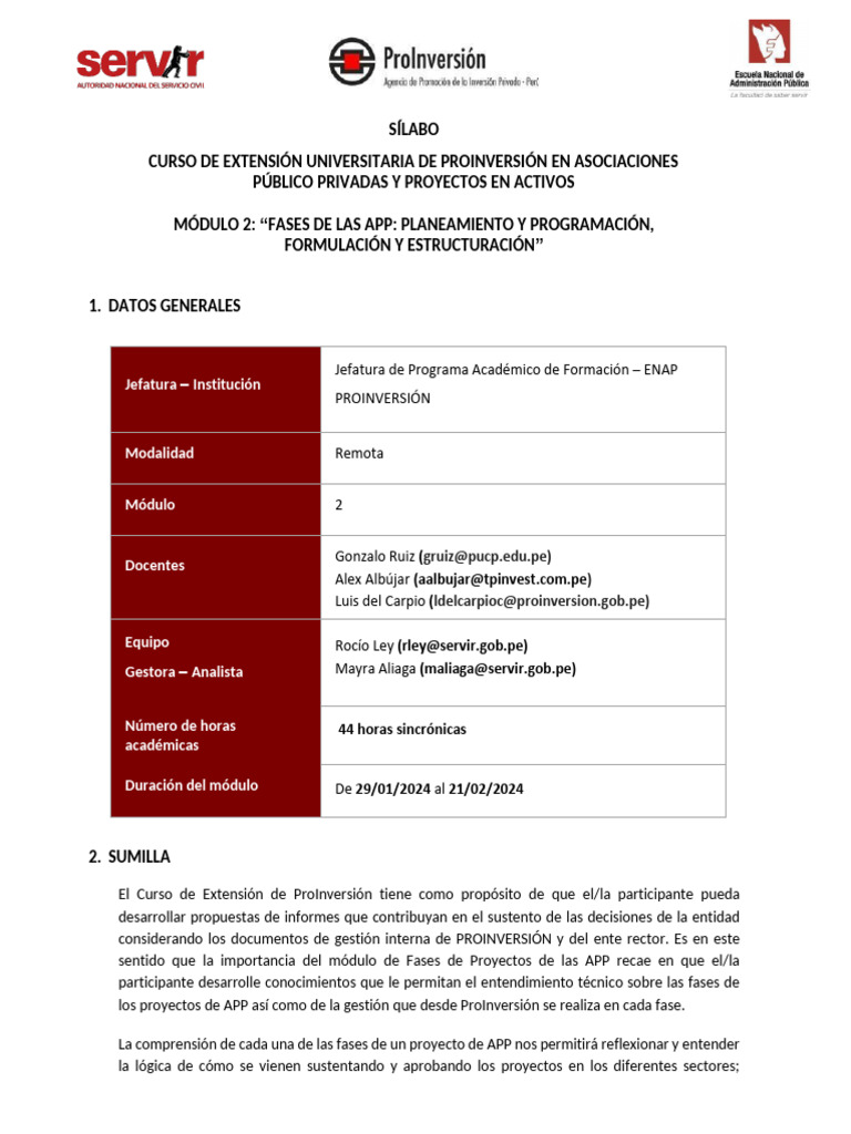 Silabo Módulo 2 Fases de Las APP 2024 | PDF | Evaluación | Aprendizaje