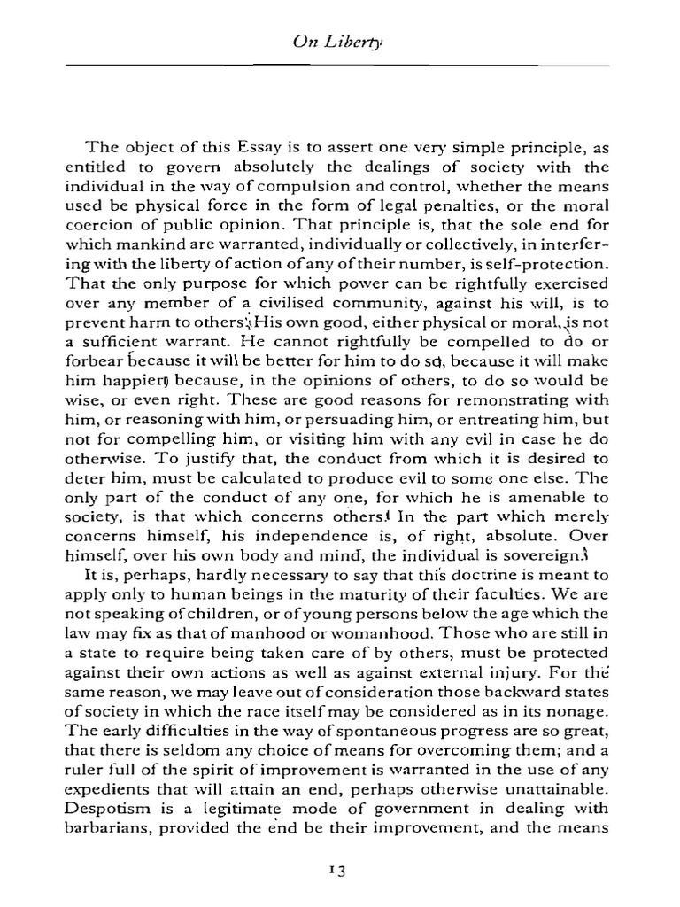 Mill On Liberty Selection | PDF