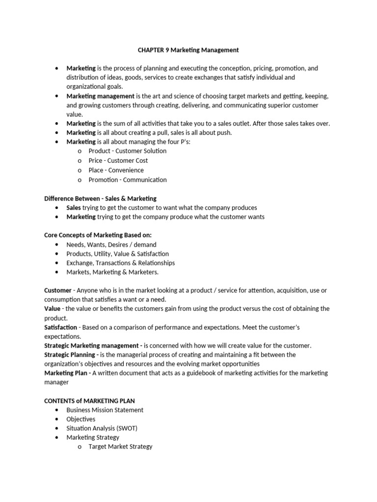 CHAPTER 9 Marketing Management | PDF | Marketing | Market (Economics)