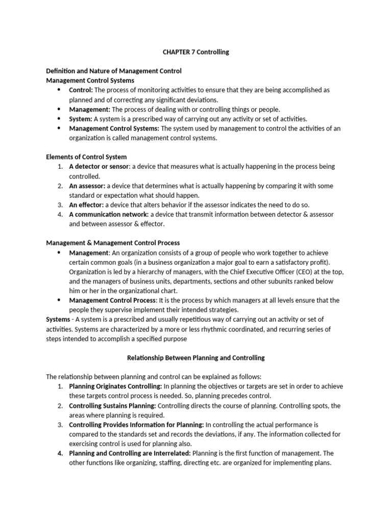 CHAPTER 7 Controlling | PDF | Business Economics | Economies