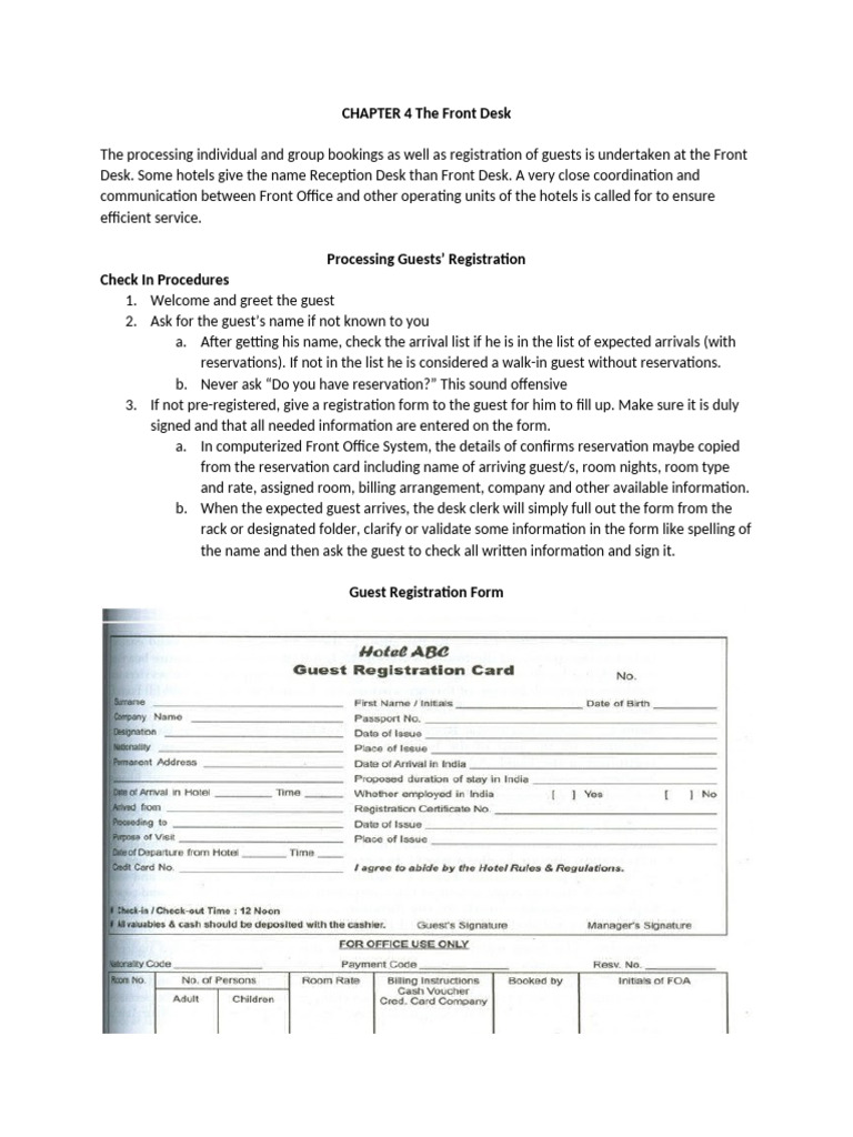 Chapter 4 the Front Desk | PDF