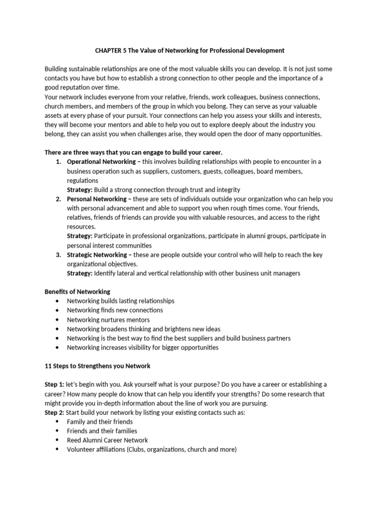 Networking for Professional Growth | PDF | Mentorship | Business