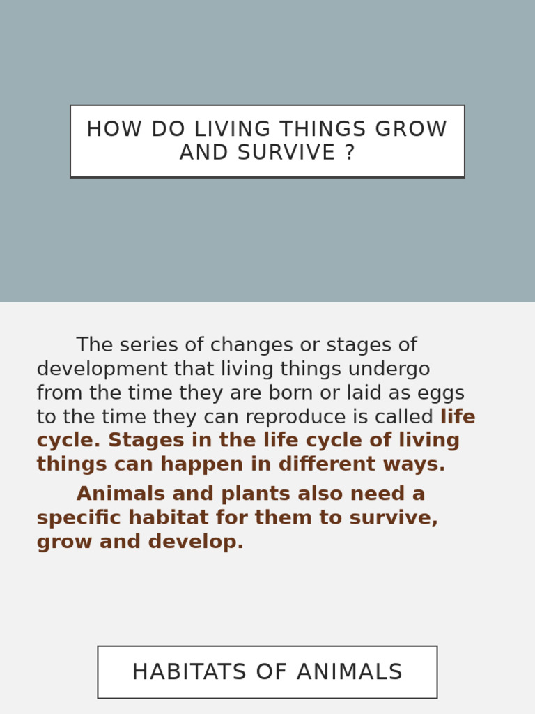 Chapter 5 How Do Living Things Grow and Survive | PDF | Habitat | Desert