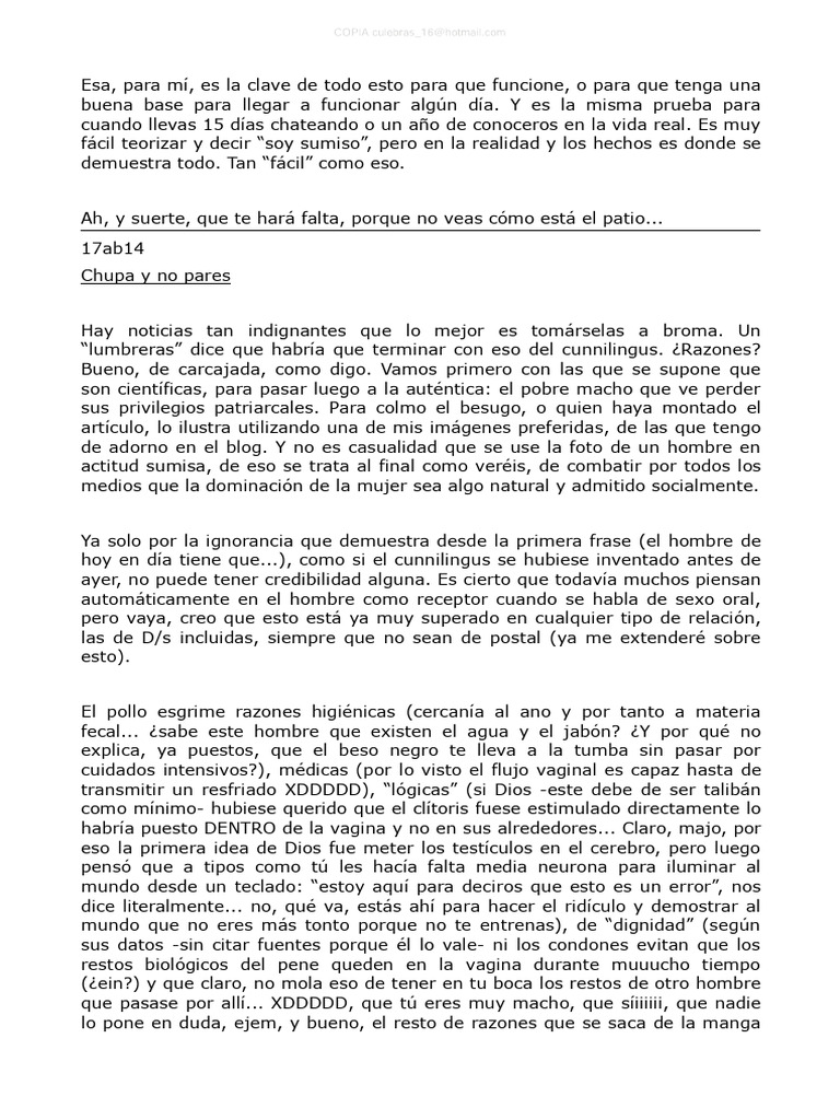 REC02009 Chupa y No Pares | PDF | Orgasmo | Clítoris